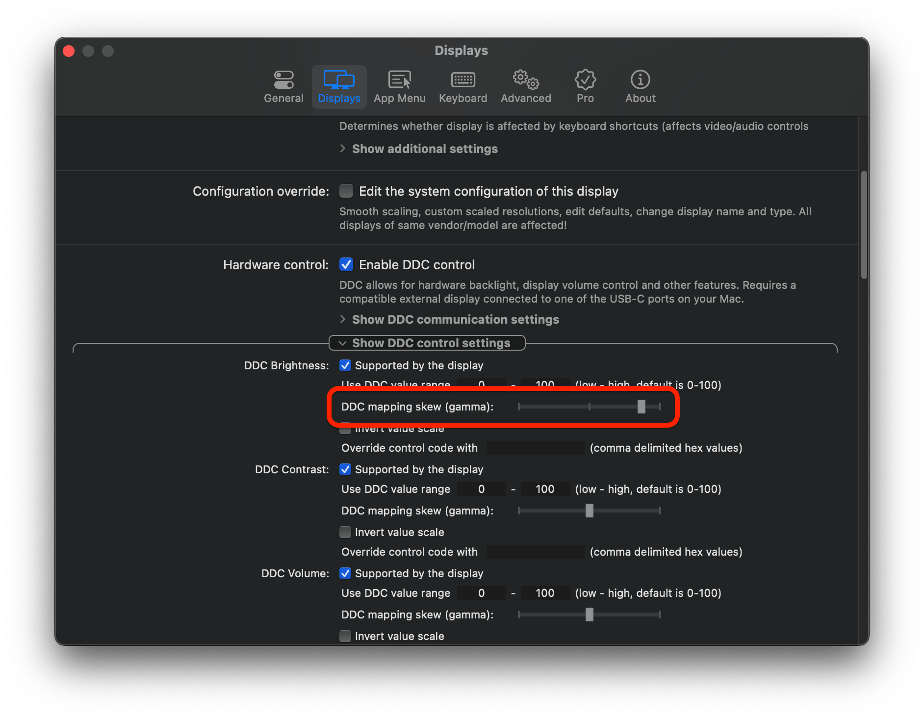 Add some an even stronger DDC mapping skew options to help with some displays · Issue #1275 ...