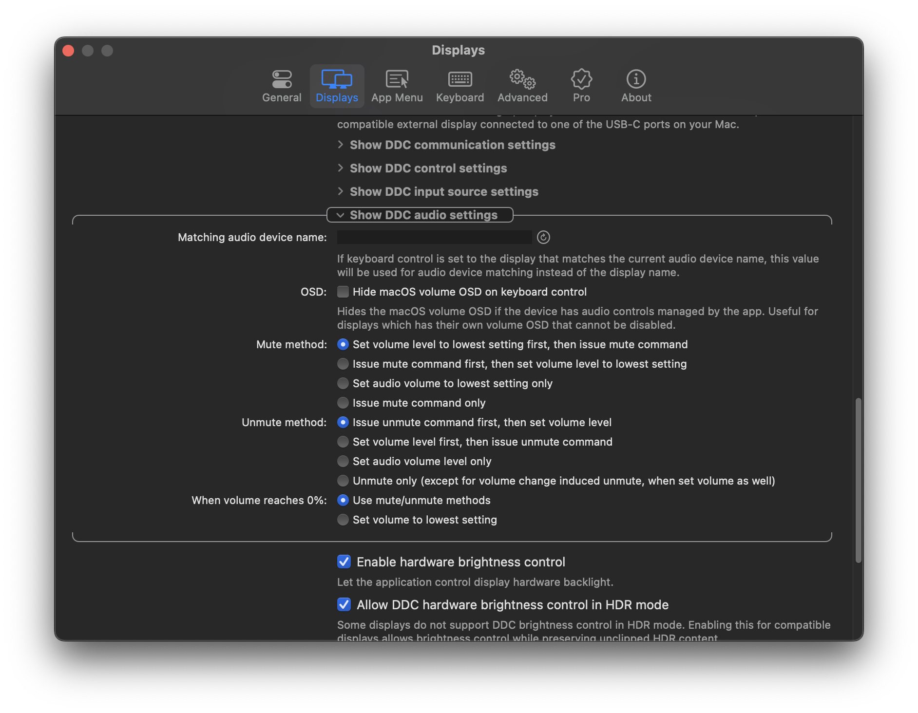 Maximize DDC mute compatibility by default · Issue #1272 · waydabber/BetterDisplay · GitHub