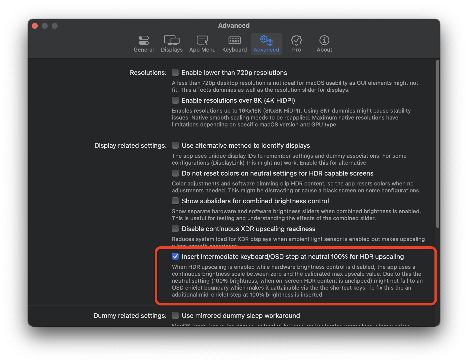 Option to stop at 100% (neutral) brightness for non-combined HDR upscaling · Issue #1293 ...