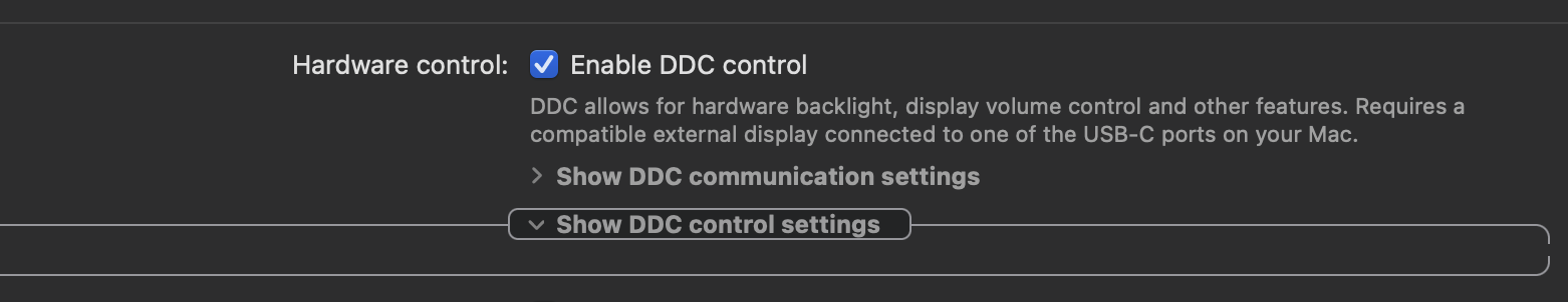 After disabling all DDC options, `Show DDC control settings` is empty · Issue #1357 · waydabber ...