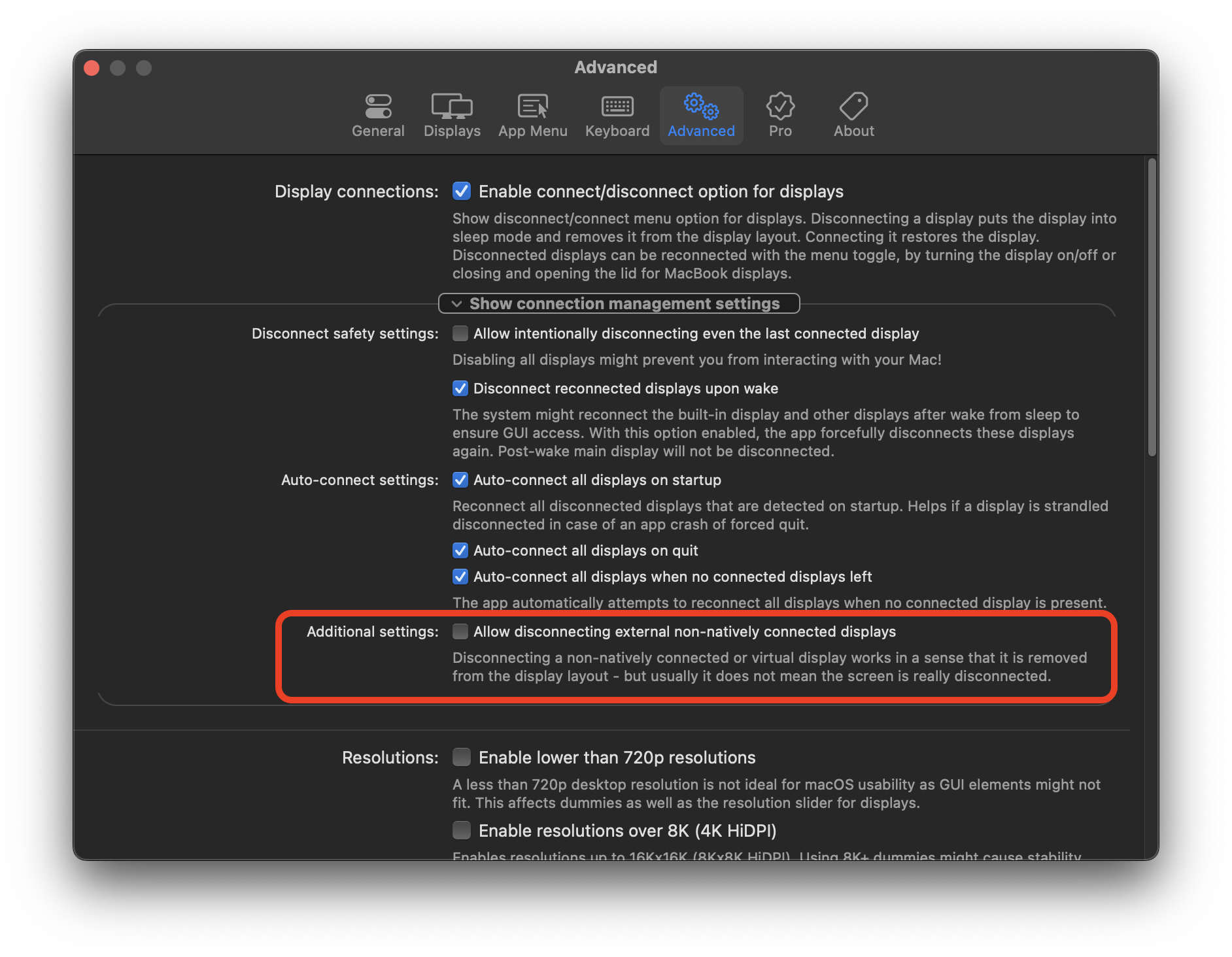 Treat virtual screens as non-disconnectable by default · Issue #1465 · waydabber/BetterDisplay ...