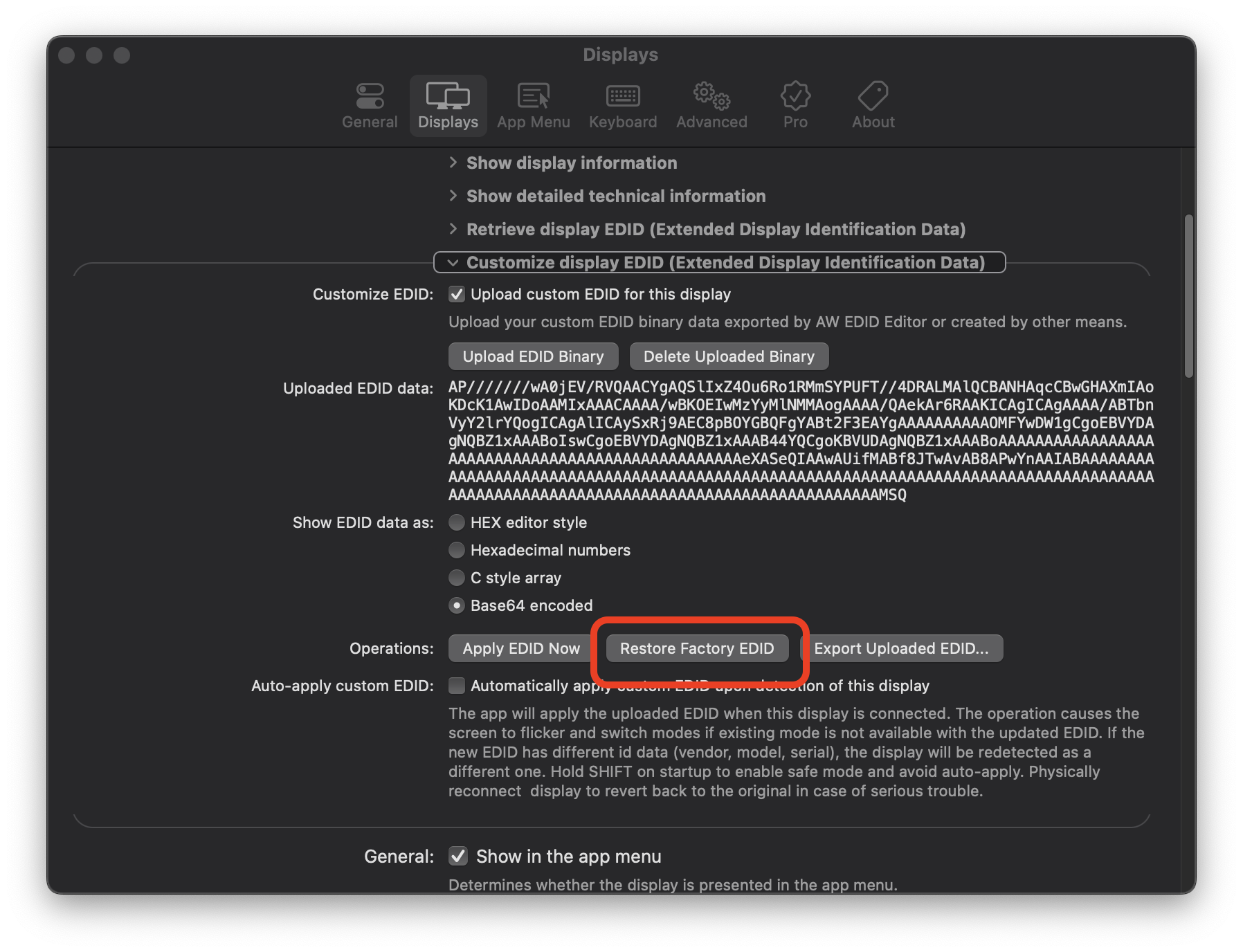 Added restore factory EDID option · Issue #1471 · waydabber/BetterDisplay · GitHub