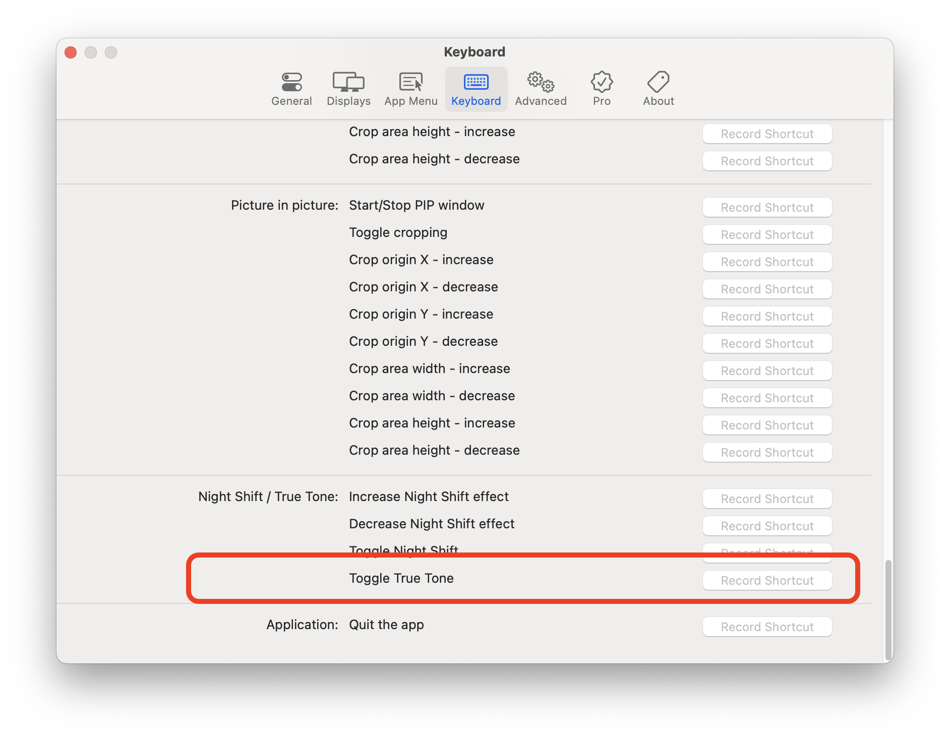 Add keyboard shortcut to toggle True Tone (if available) · Issue #1594 · waydabber/BetterDisplay ...