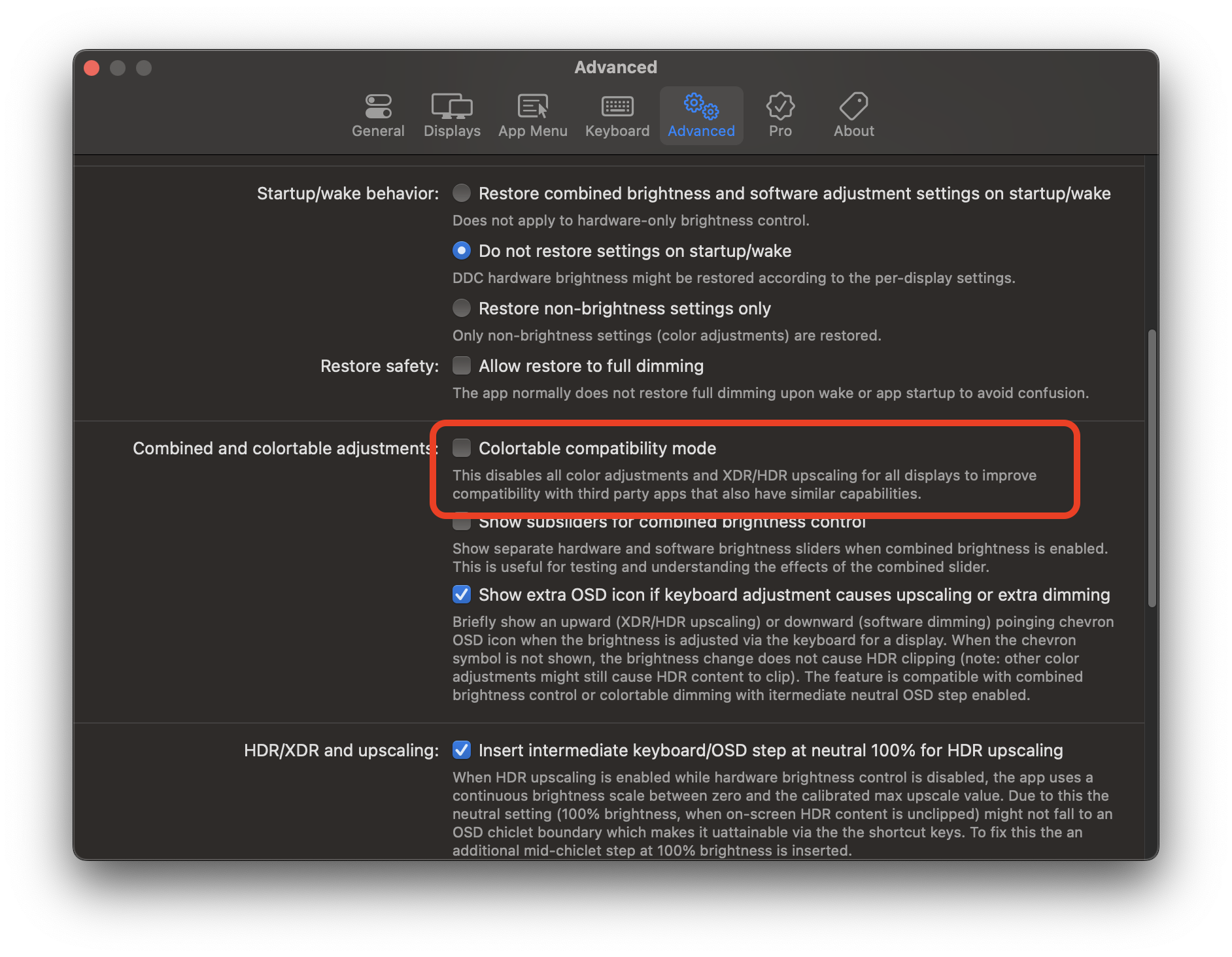Add `Colortable compatibility mode` so the app can work together with other apps that manipulate ...