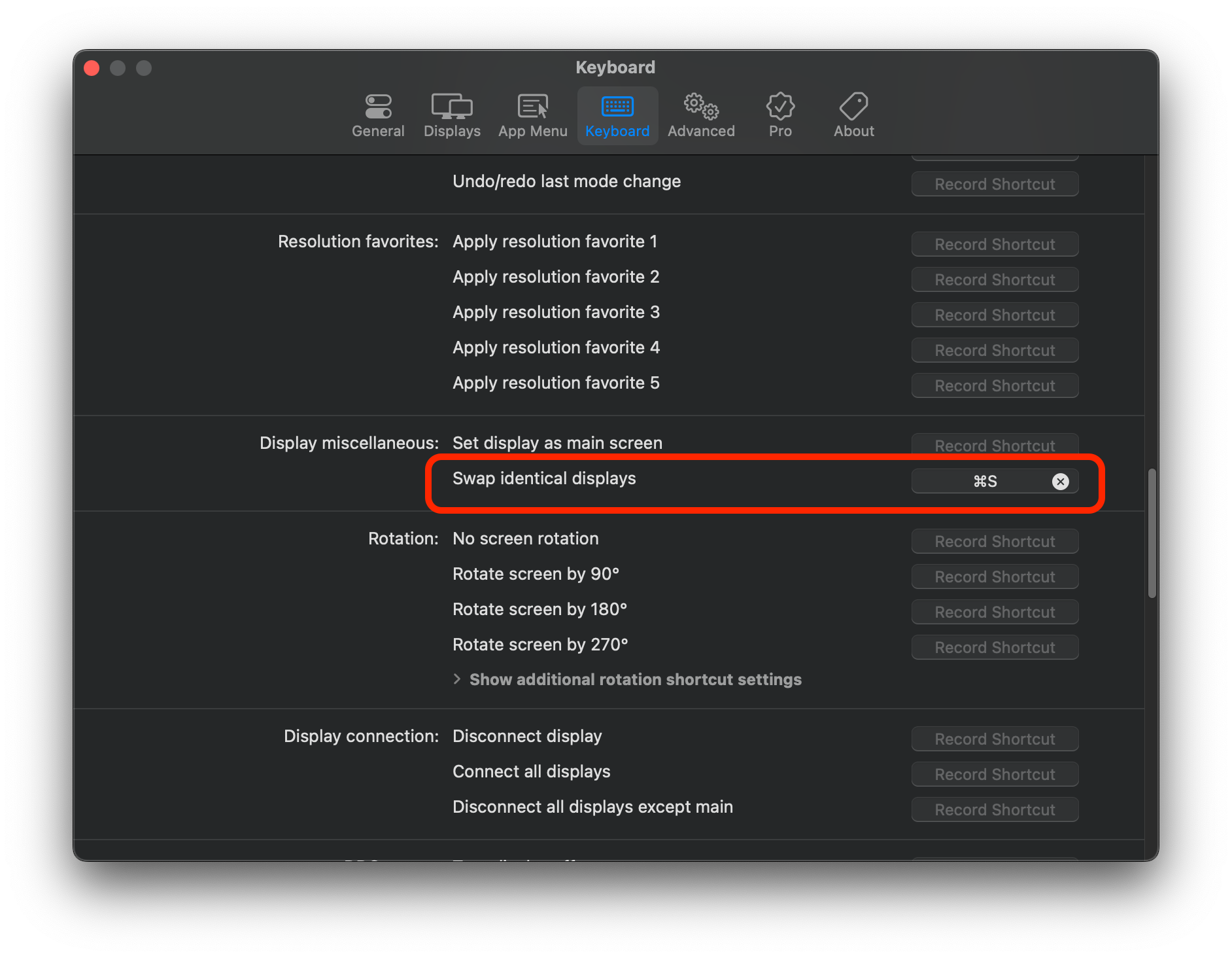 Add keyboard shortcut to quickly swap identical displays · Issue #1635 · waydabber/BetterDisplay ...