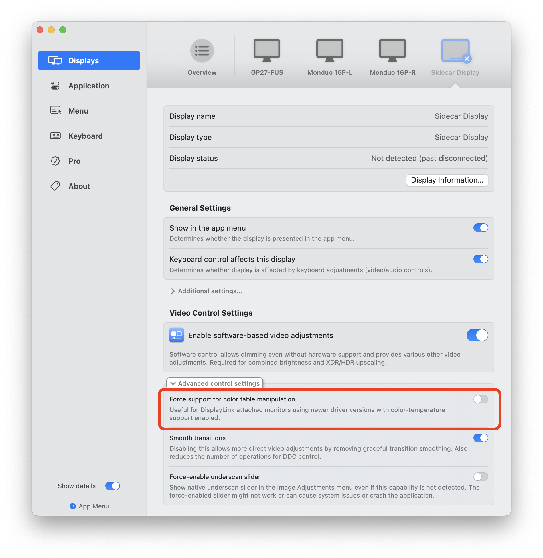 Gamma Table Manipulation Via DisplayLink · Issue #1445 · MonitorControl/MonitorControl · GitHub