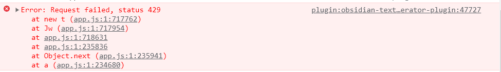 Status 429 Error · Issue 117 · Nhaouari Obsidian Textgenerator Plugin · Github