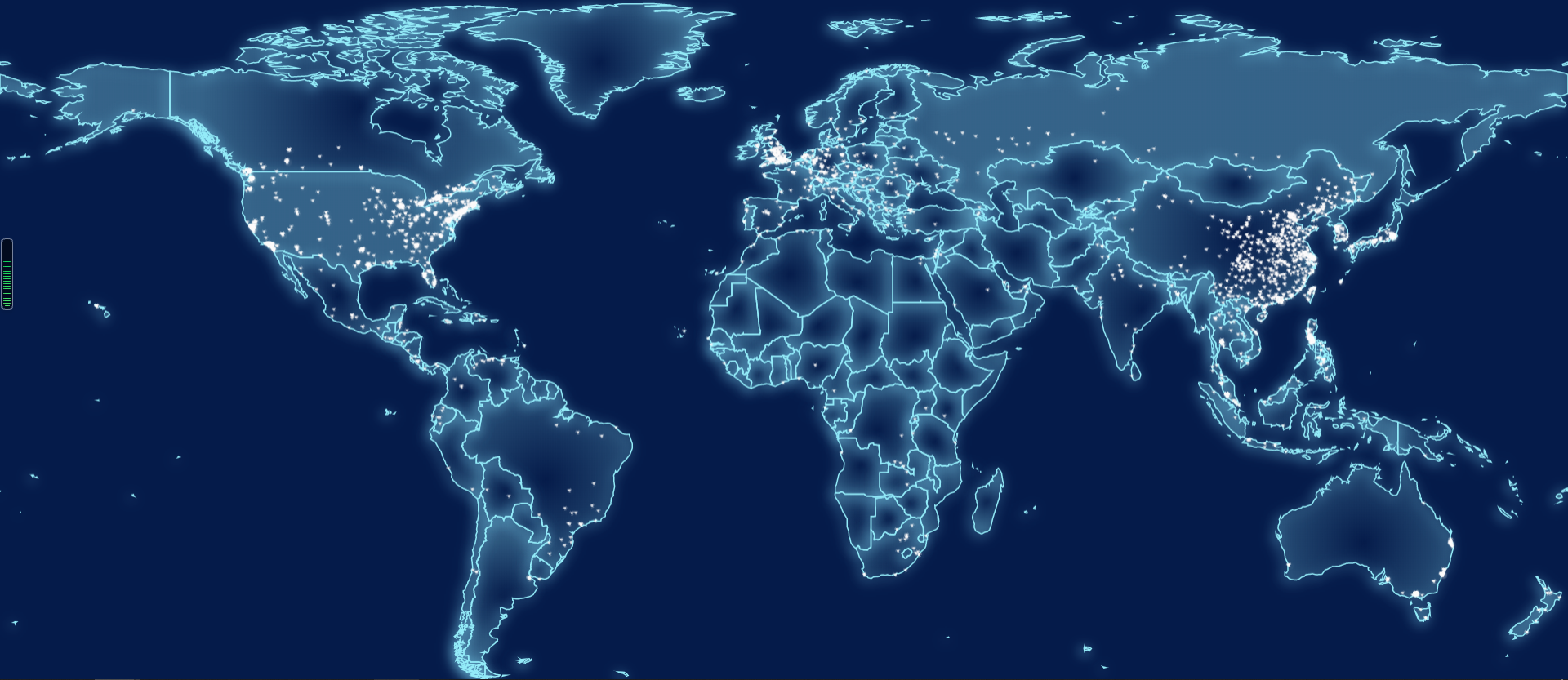 Useing geo create a world map，the shape is scatter .The scatter ...