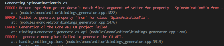 Generation of the Core API C# project failed · Issue #2238 · EsotericSoftware/spine-runtimes ...