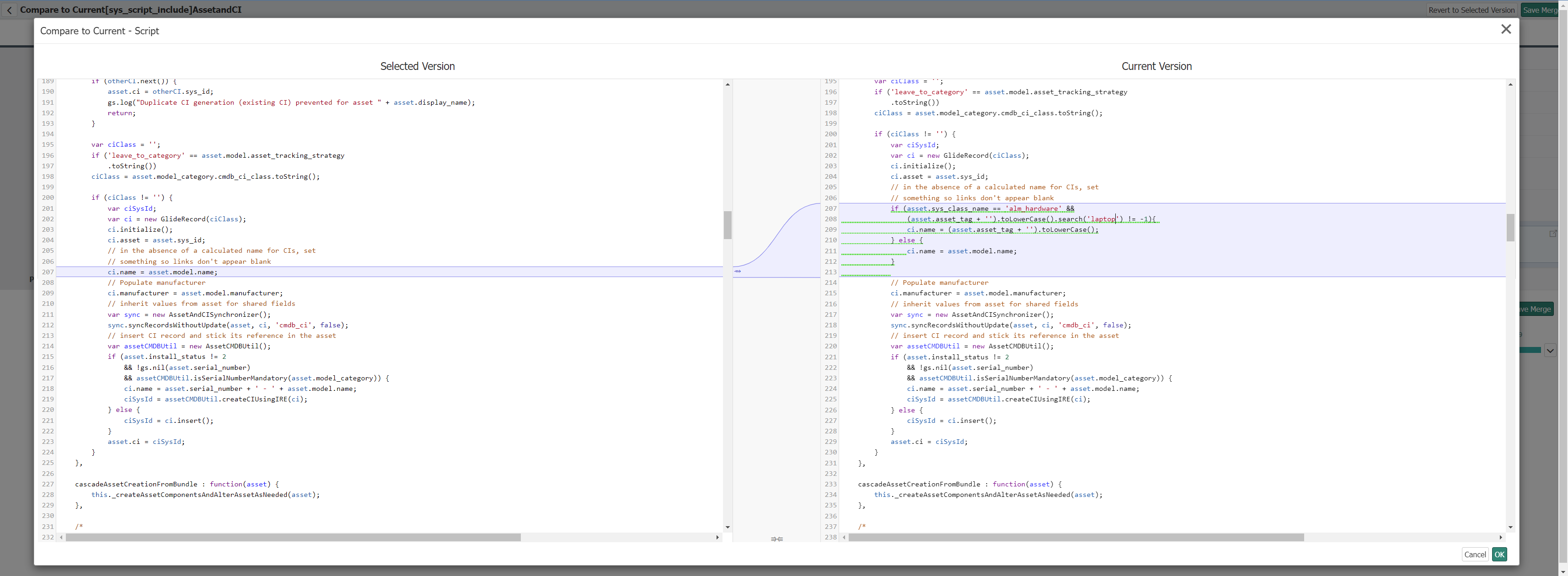 GitHub - mgrak/ServiceNow-Merge-Code-UI-Fix: ServiceNow Merge Code UI Fix