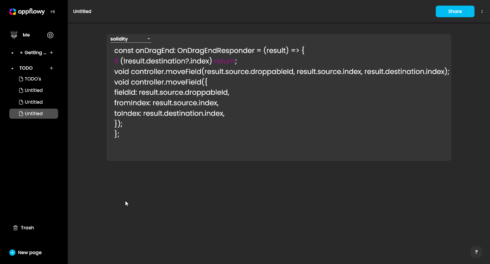[Bug] Copy past code into a code block · Issue #2283 · AppFlowy-IO/AppFlowy · GitHub