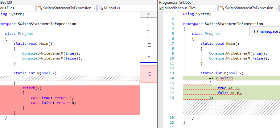 Diff View Cant Understand Preview Language Features · Issue 35937 · Dotnetroslyn · Github