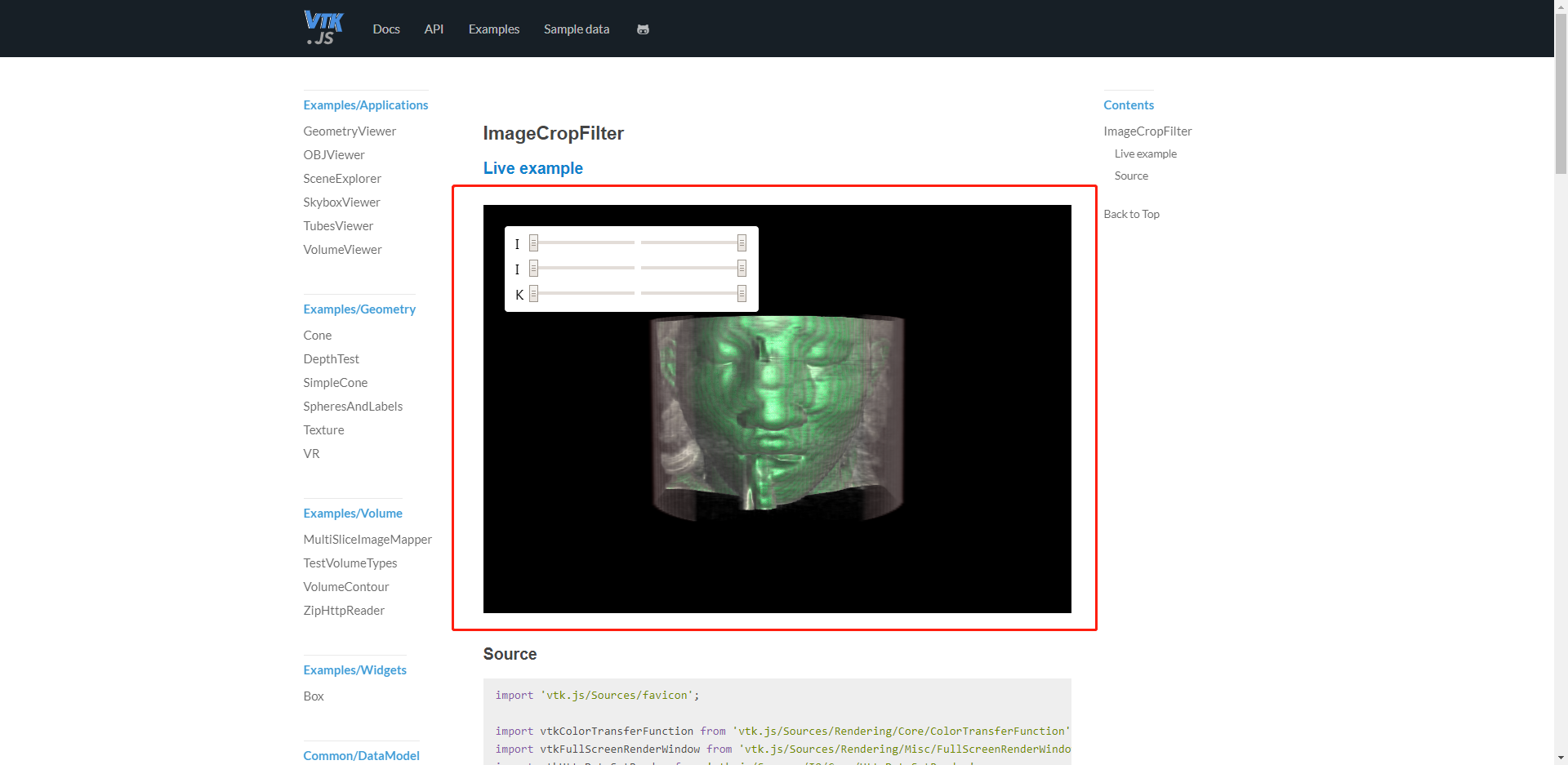 ImageCropFilter.setCroppingPlanes(...planes) BUG · Issue #1118 · Kitware/vtk-js · GitHub