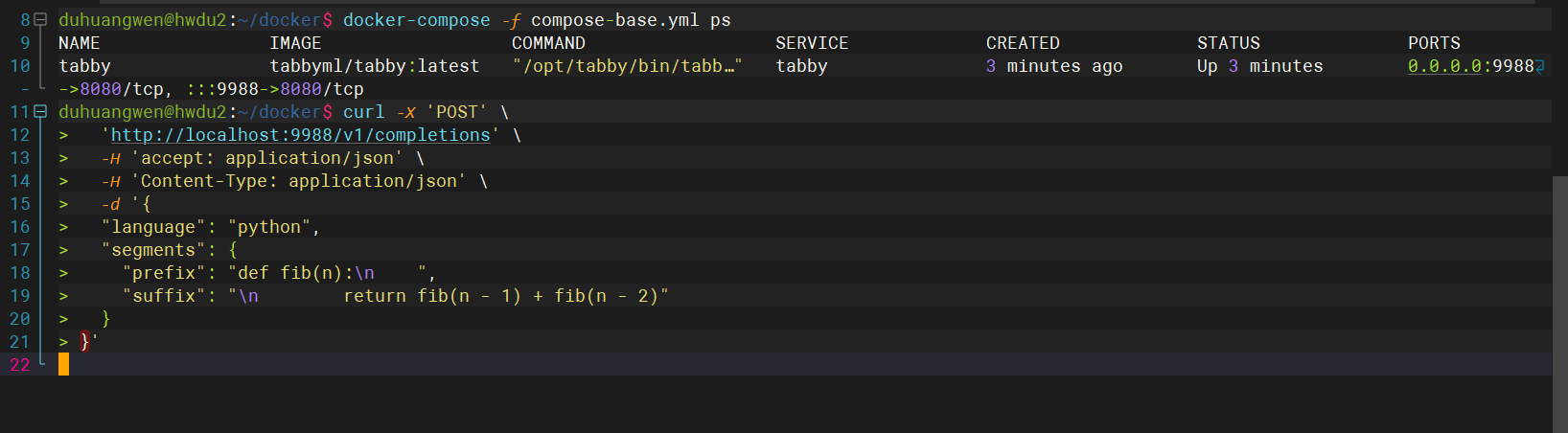 Ubuntu 20.04 Linux subsystem Docker tabby cannot autocompletion · Issue #358 · TabbyML/tabby ...