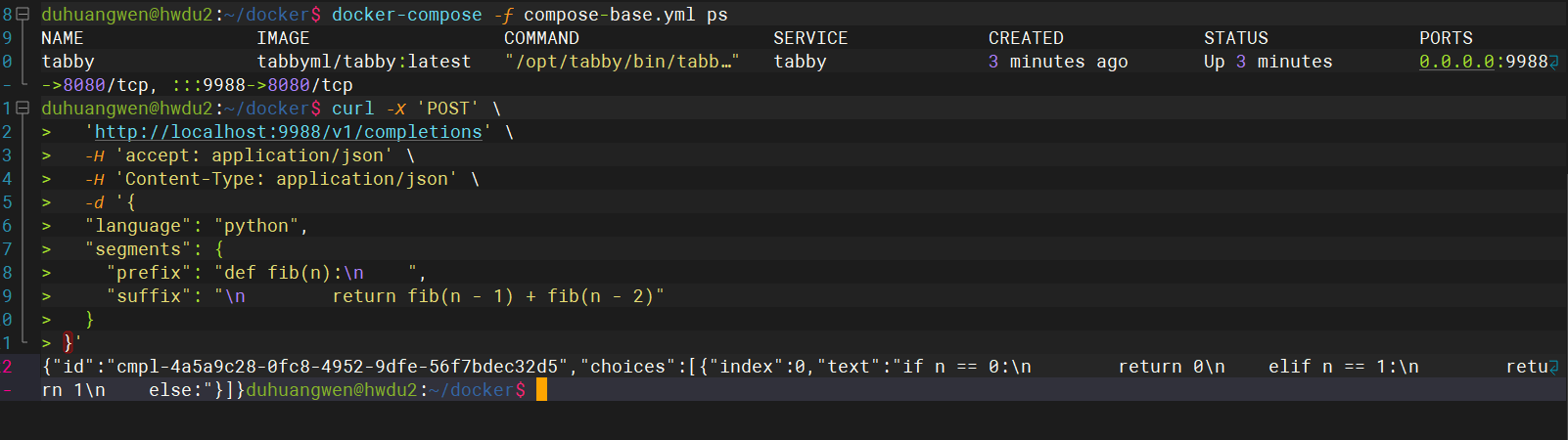 Ubuntu 20.04 Linux subsystem Docker tabby cannot autocompletion · Issue #358 · TabbyML/tabby ...