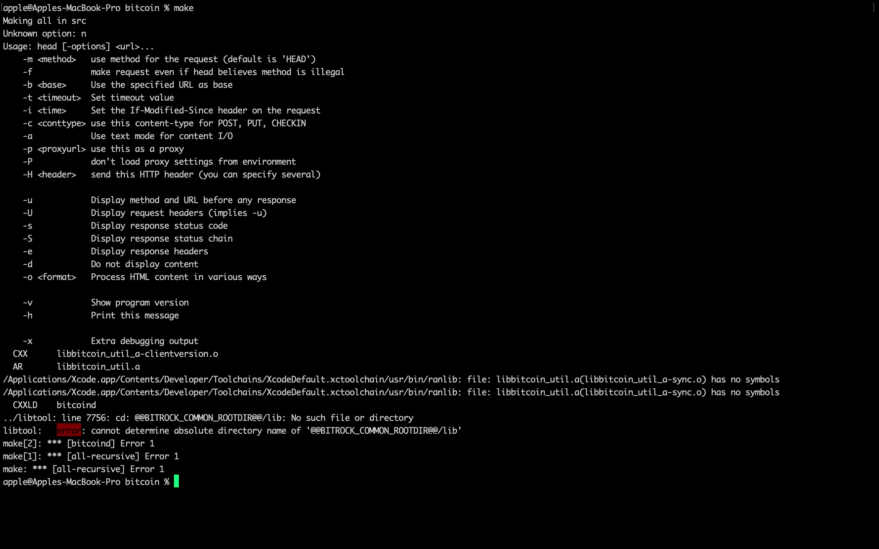 Error On Running `make` On Macos · Issue 25844 · Bitcoinbitcoin · Github 