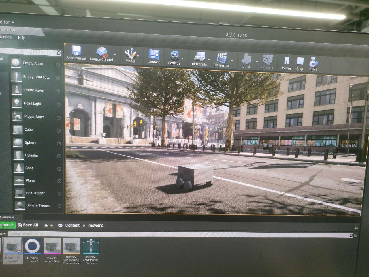 Carla's self-built vehicle is normal in ue4editor, but it is stuck in the ground when running in ...