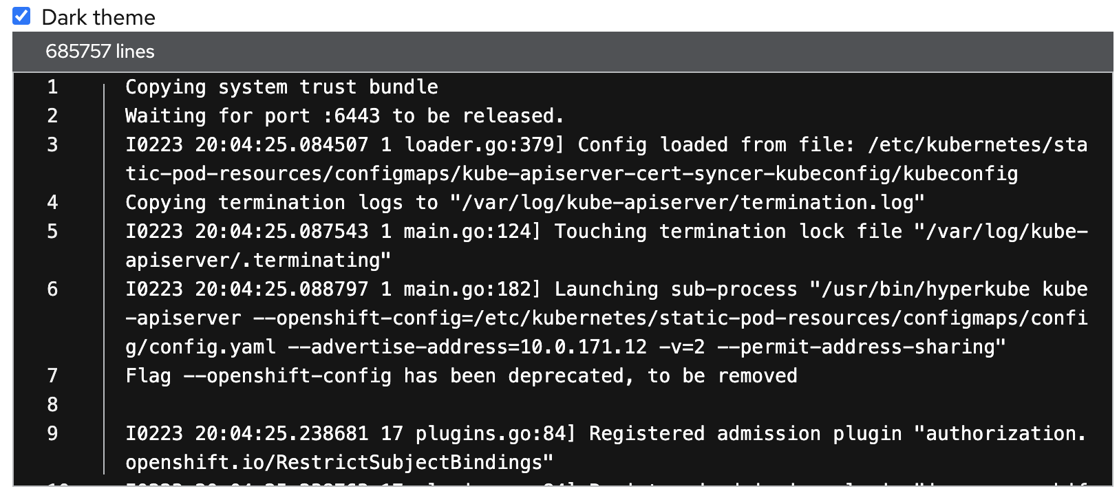Log viewer dark mode should be no border or black border · Issue #4312 · patternfly/patternfly ...