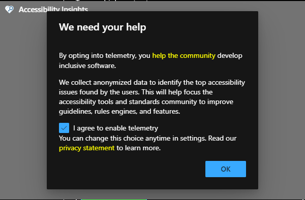 unified telemetry dialog high contrast styling is off · Issue #3015 ...