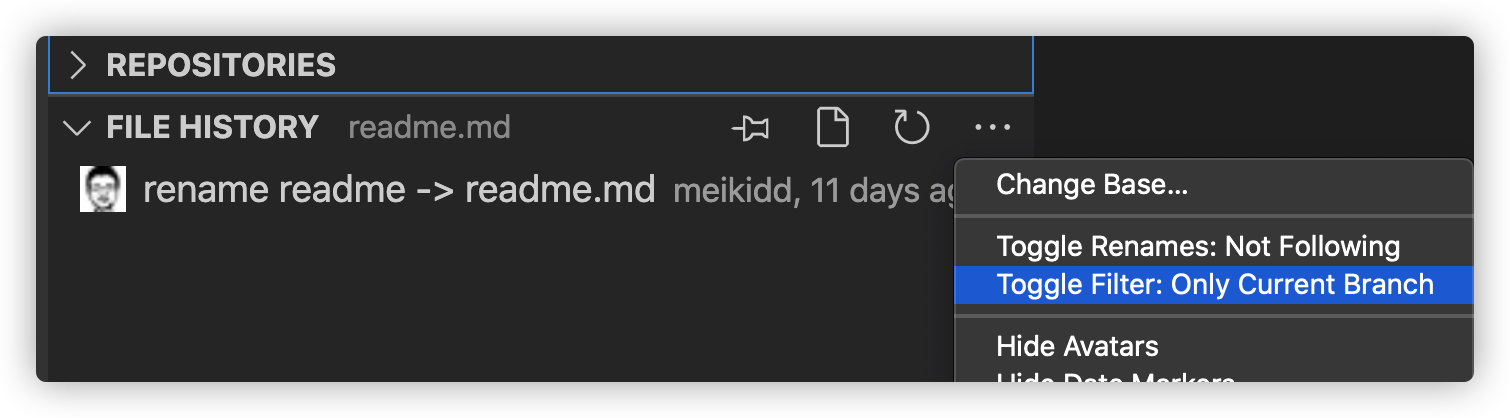 File history missing commits from other branches · Issue #1402 · gitkraken/vscode-gitlens · GitHub