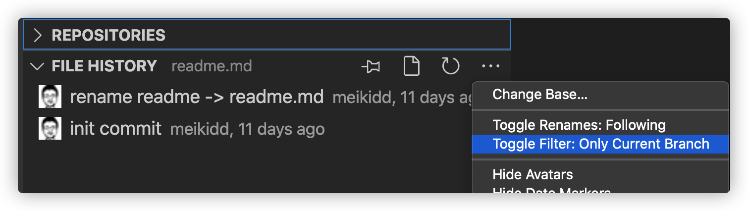 File history missing commits from other branches · Issue #1402 · gitkraken/vscode-gitlens · GitHub