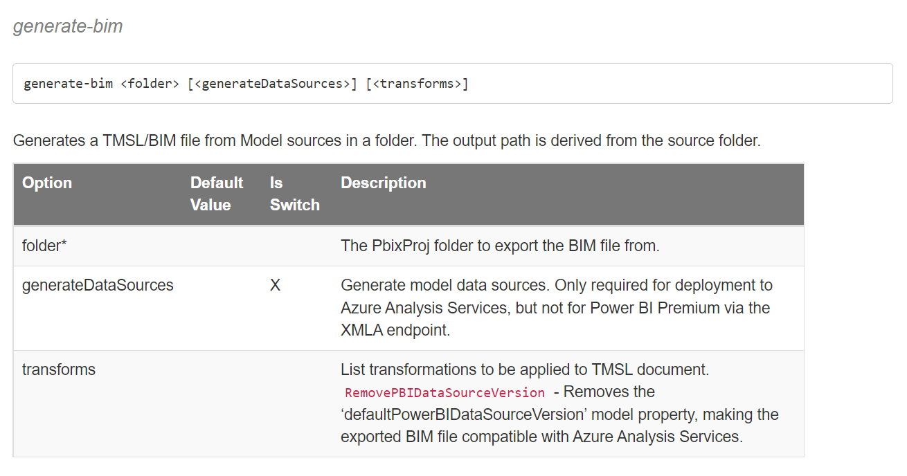 Docs: Add usage examples to [generate-bim] · Issue #71 · pbi-tools/pbi-tools · GitHub