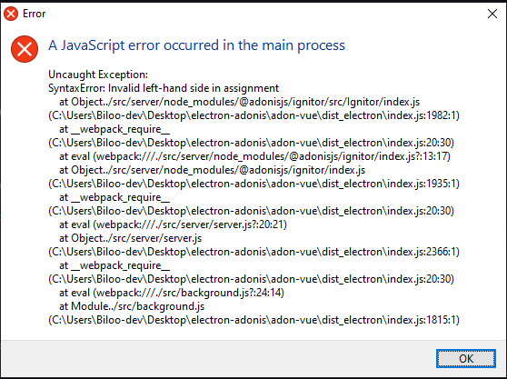 I'm always frustrated when i use adonisJs framework with Vue CLI Plugin Electron Builder · Issue ...
