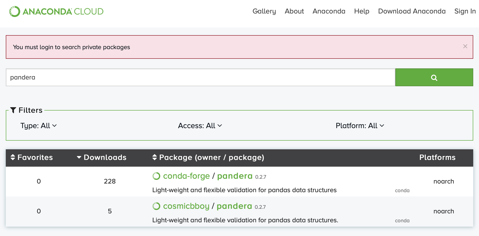 Is the pandera on your personal conda channel intentional? · Issue #161 · unionai-oss/pandera ...