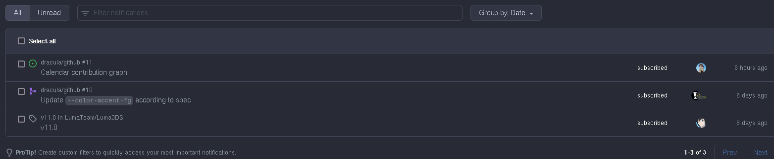 Notifications screen · Issue #9 · dracula/github · GitHub