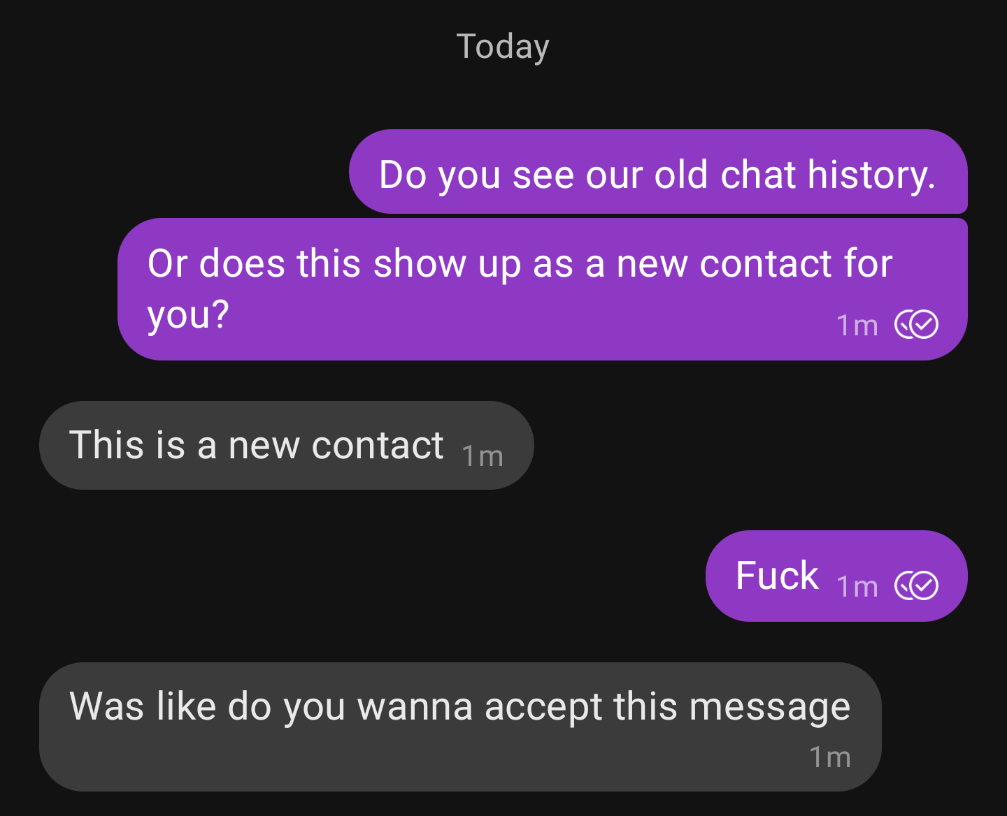 Transferring to new device resulted in split profiles, split chat ...