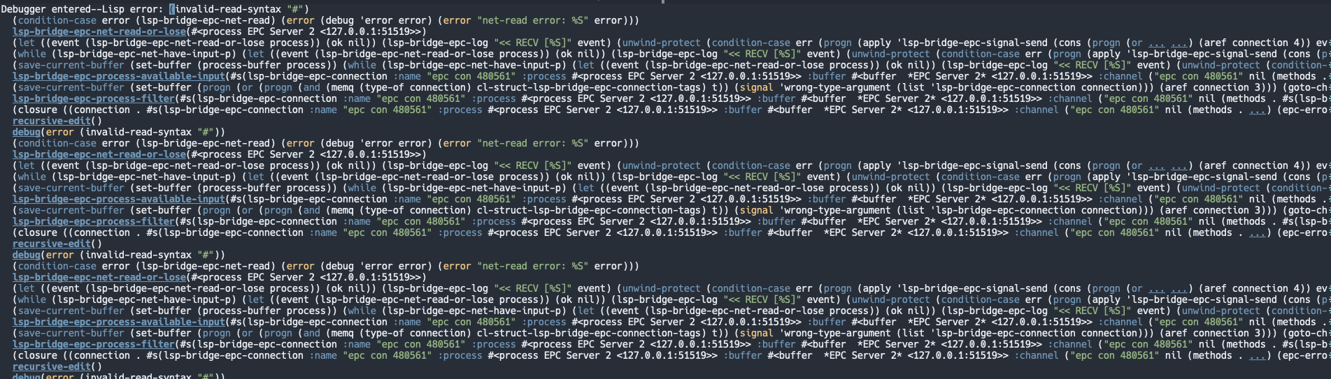 偶发情况会不断弹出异常窗口，导致无法进行任意操作 · Issue #244 · manateelazycat/lsp-bridge · GitHub