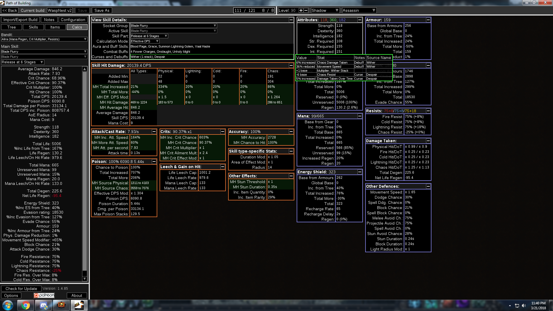 Wither only displaying/calculating max stacks of 1 · Issue #932 · Openarl/PathOfBuilding · GitHub