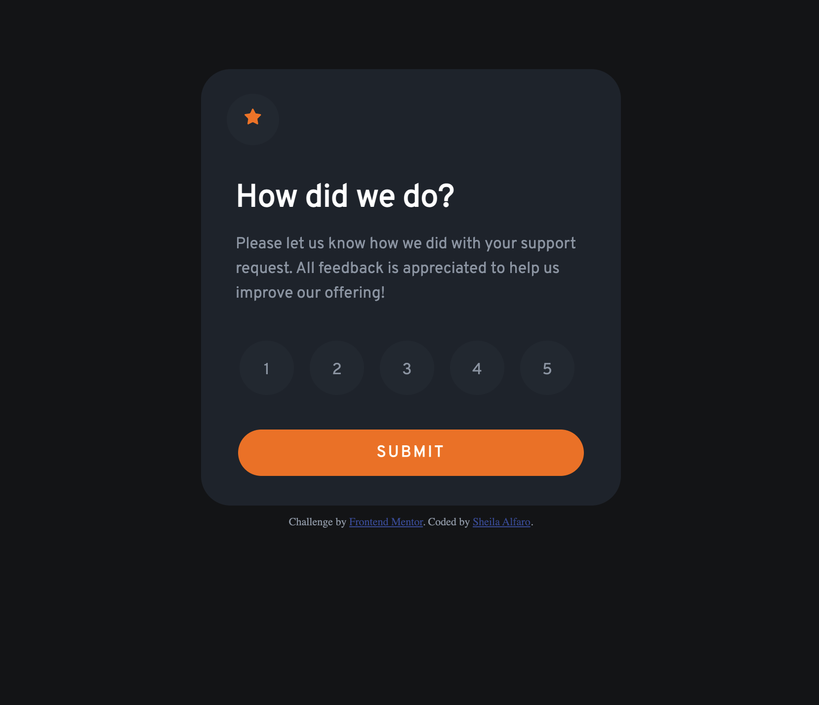 GitHub - svalfaro/interactive-rating: A rating card completed using HTML, CSS, and JavaScript.