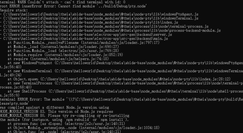 Create Empty Extension Run Electron Error · Issue 125 · Eclipse Theia Generator Theia Extension