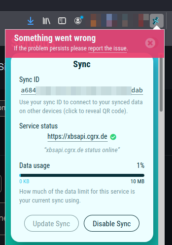 Firefox 78.12.0esr - Linux x64 - Not syncing completely. · Issue #328 · xbrowsersync/app · GitHub
