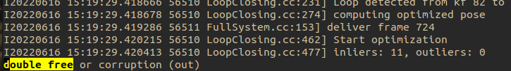 Double Free or corruption in loop closing · Issue #69 · tum-vision/LDSO · GitHub