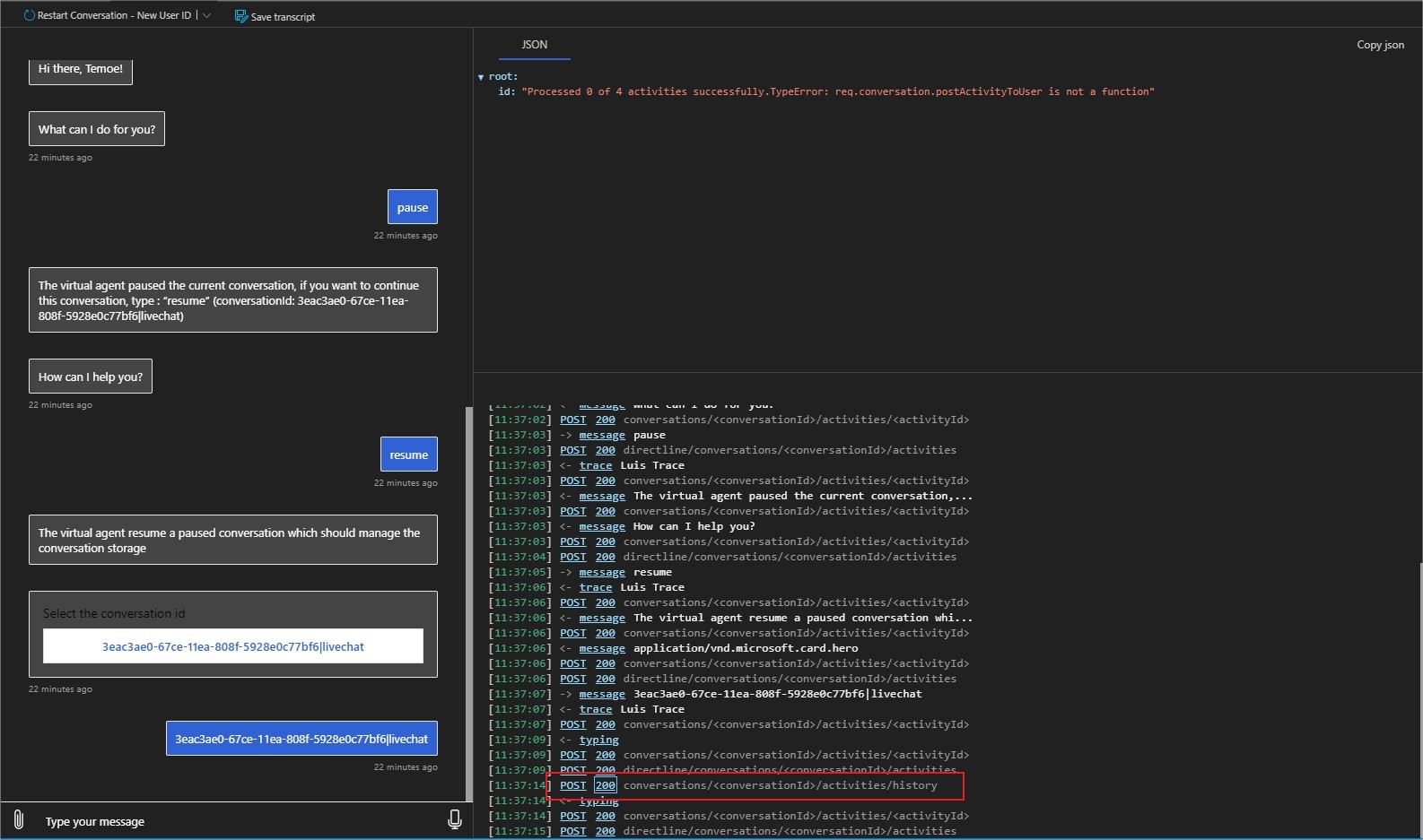 req.conversation.postActivityToUser is not a function · Issue #2109 · microsoft/BotFramework ...