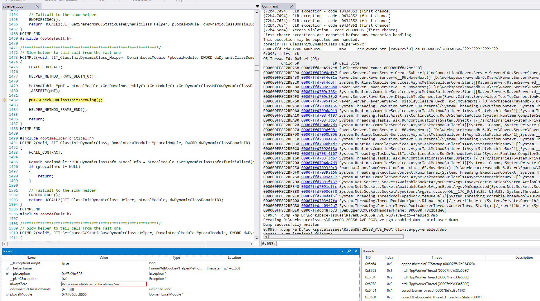 Access Violation in jithelpers with Dynamic PGO enabled · Issue #87597 · dotnet/runtime · GitHub