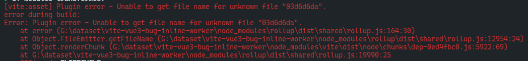 Viteasset Plugin Error Unable To Get File Name For Unknown File · Issue 3882 · Vitejsvite 