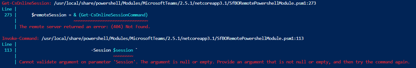 Problem when running $Session=New-CsOnlineSession · Issue #496 · microsoftgraph/microsoft-graph ...