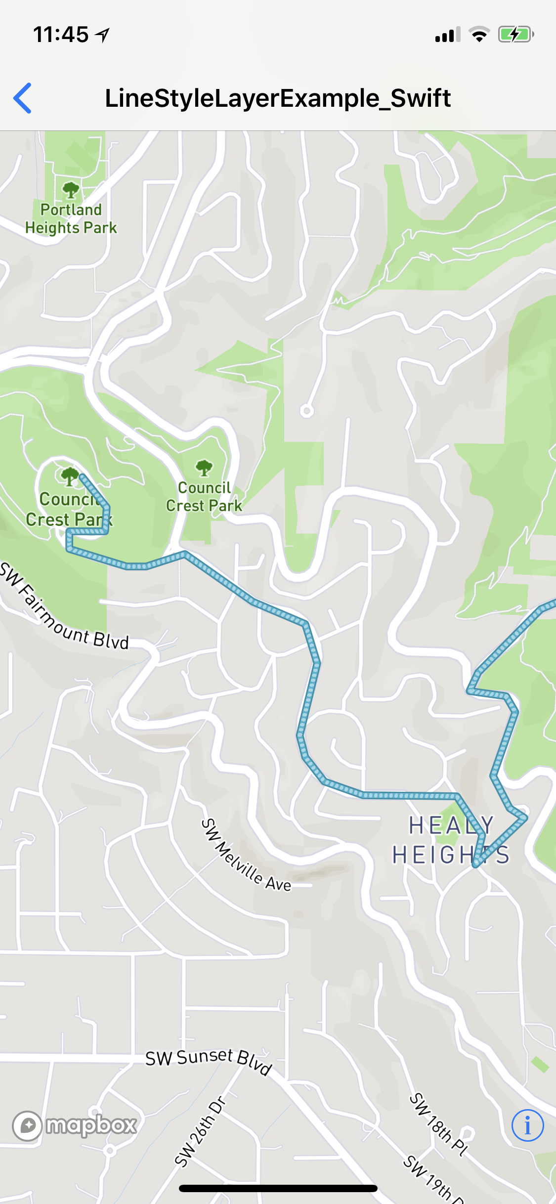 Linestylelayerexample Style Differs Between Obj C And Swift Examples · Issue 220 · Mapboxios