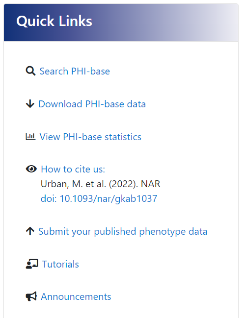 Add an Announcements page · Issue #84 · PHI-base/PHI5_web_display · GitHub