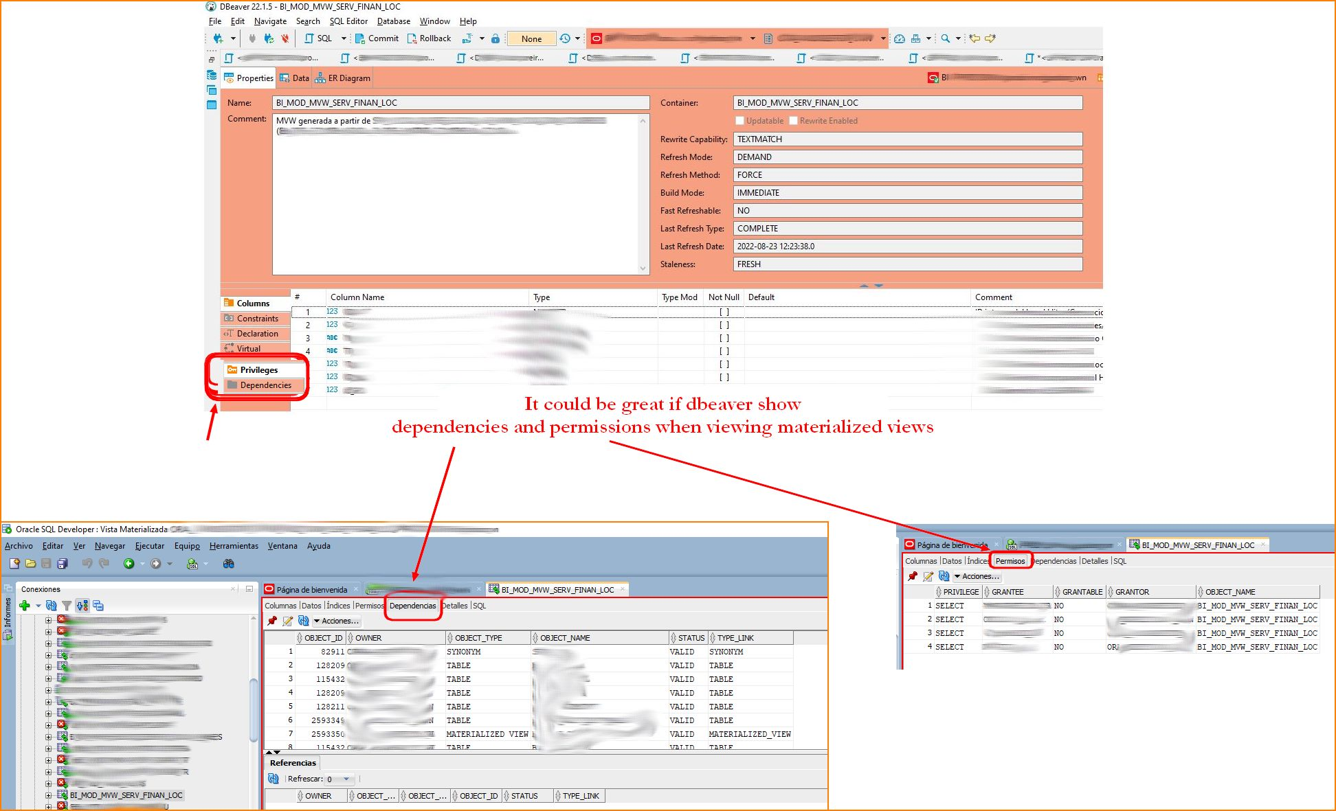 Feature request: View permission and dependencies when viewing materialized view · Issue #17458 ...