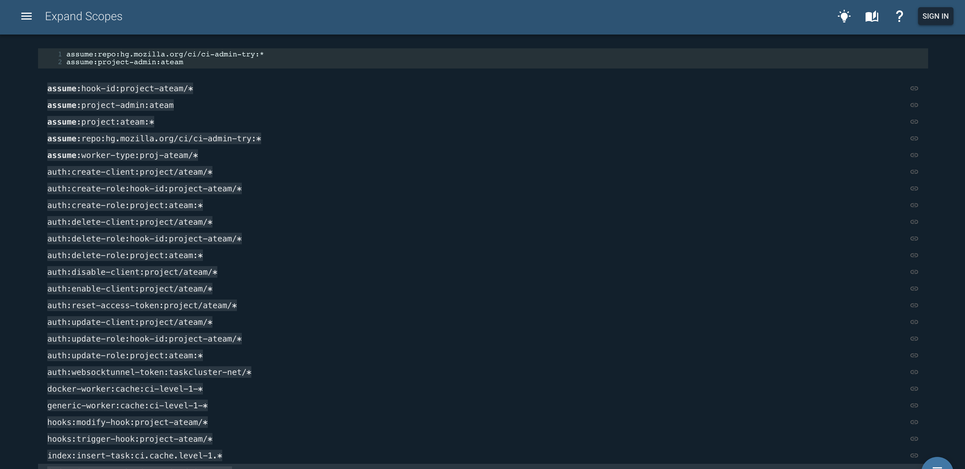 [UI] Deep link the expand scopes view · Issue #1598 · taskcluster/taskcluster · GitHub