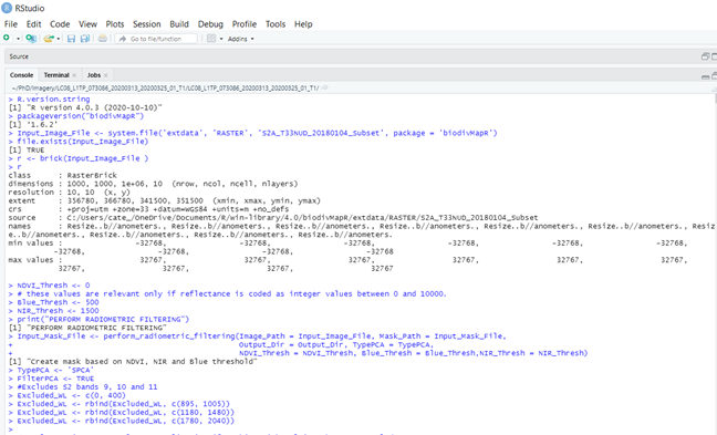 Error Example_script from master Branch · Issue #6 · jbferet/biodivMapR ...