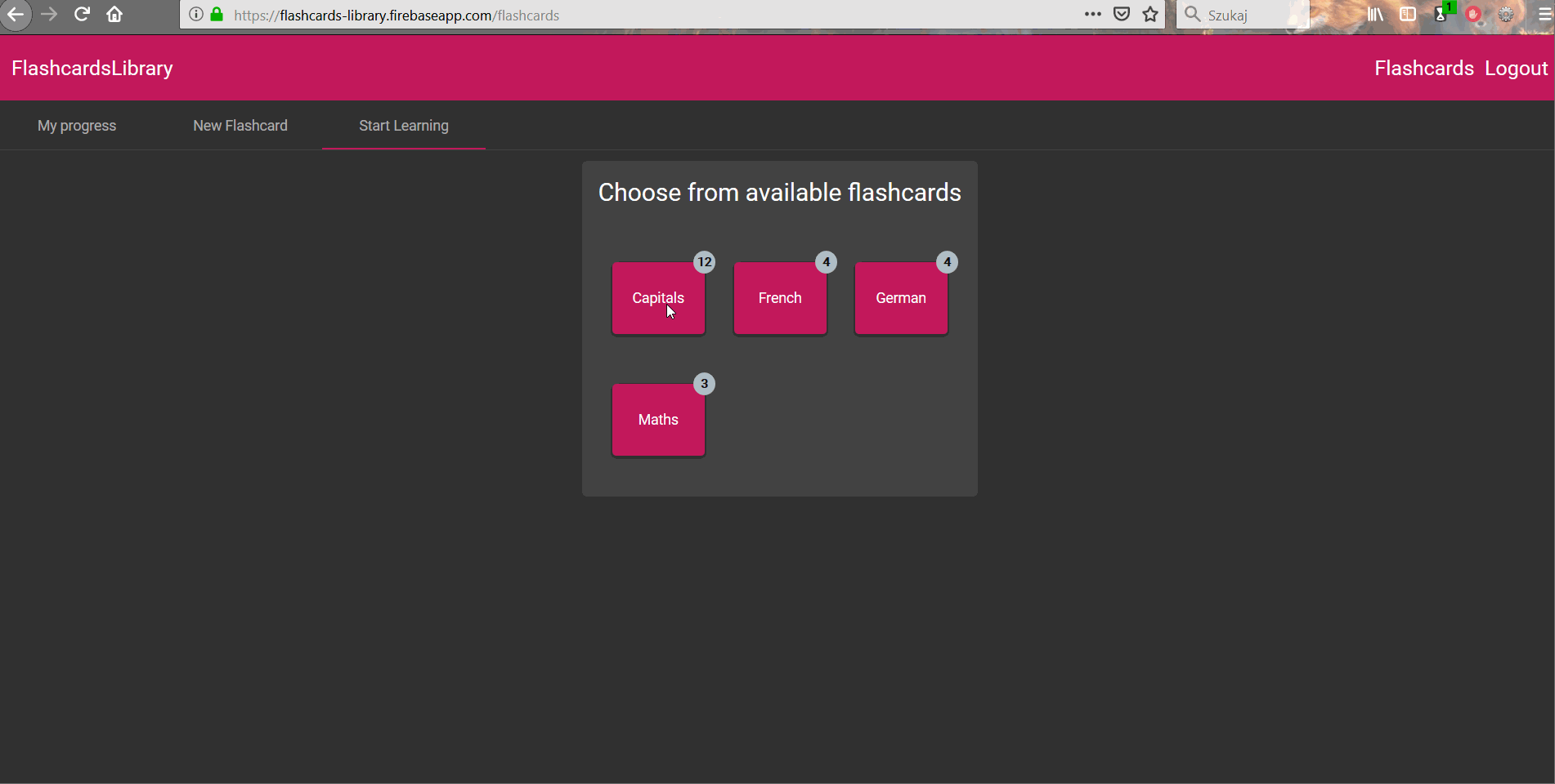 GitHub - wrobdomi/FlashcardsLibrary: Flashcards Library implemented with Angular7 (Frontend) and ...