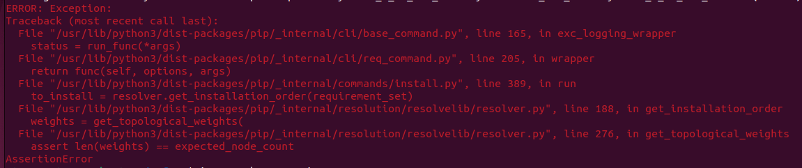 Getting Assertionerror When Executing Python3 M Pip Install Flask Socketio Fastapi Uvicorn