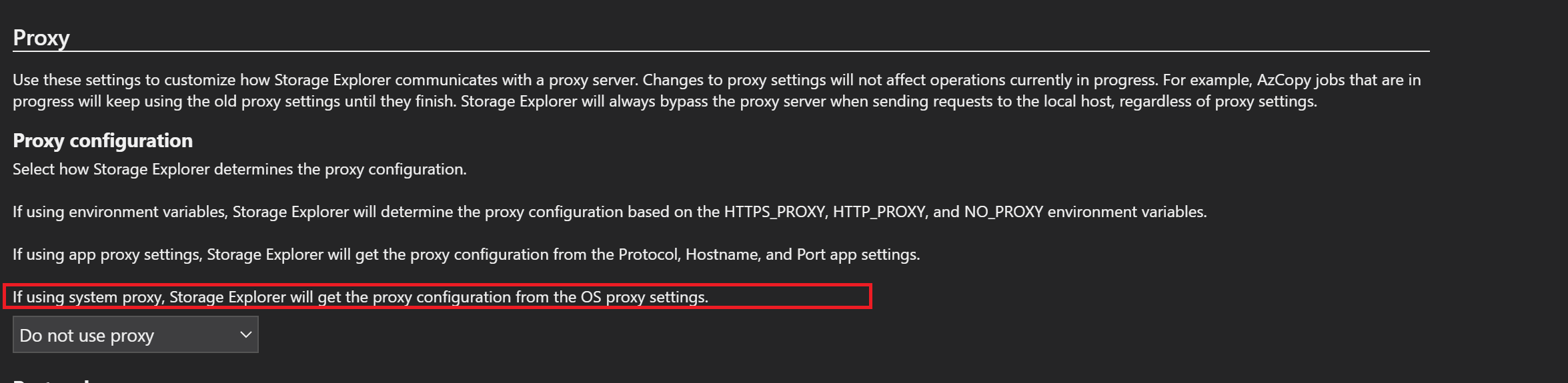 Provide Clear Information In Product On How Proxy Works With Integrated Azcopy · Issue 6317 