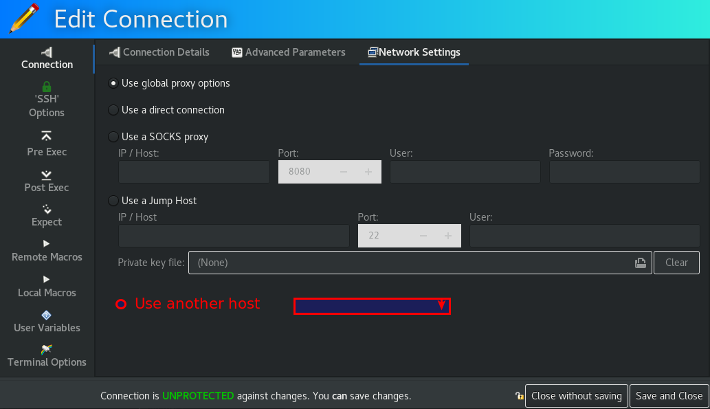 Jump Host Feature: unable to estabilish connection, Missing user name in temp ssh configuration ...