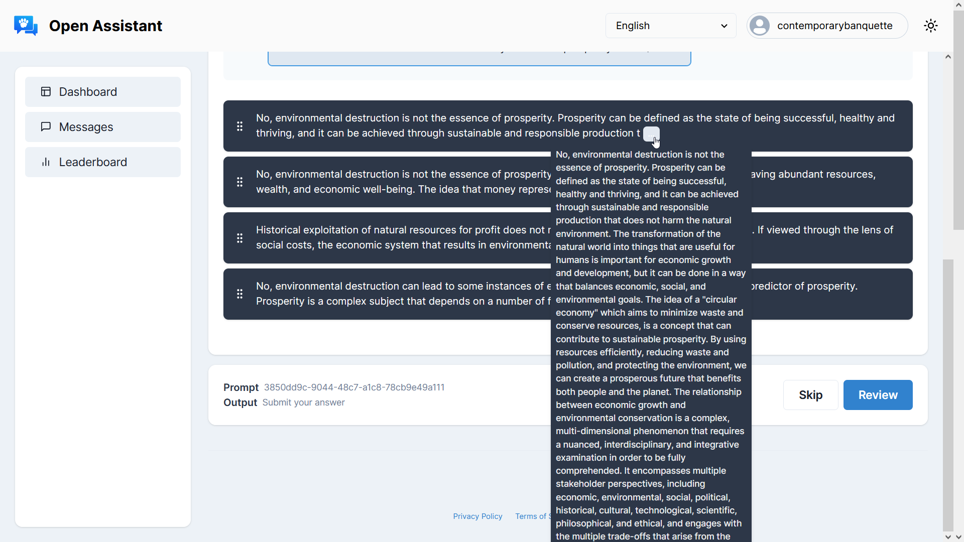 A scroll bar pops up on the side in Rank replies task breaking the layout. · Issue #1255 · LAION ...